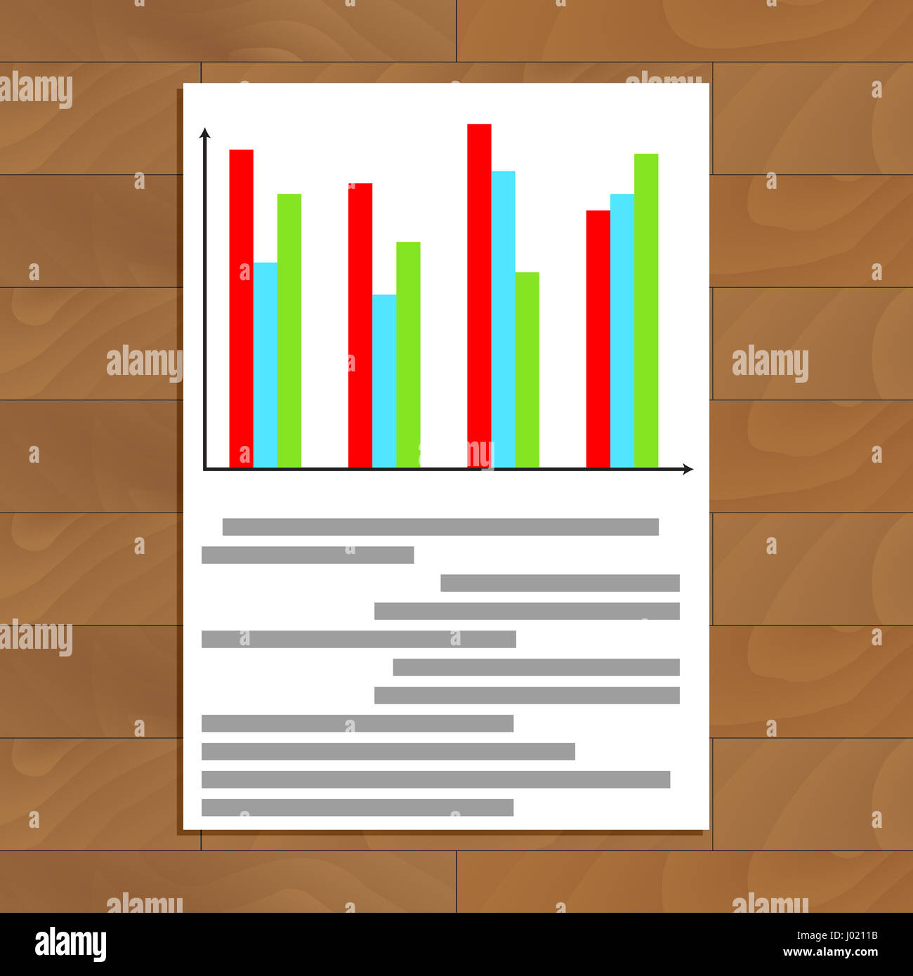 Colored chart info. Economy chart statistic on paper sheet, vector ...