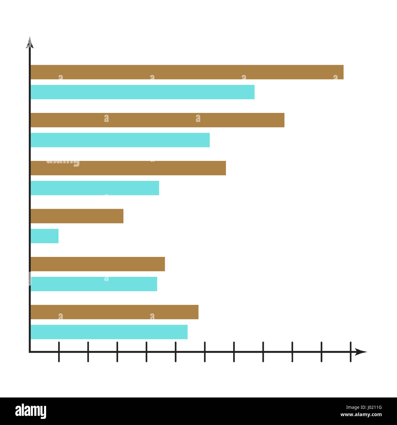 Horizontal chart vector. Element for statistic data illustration Stock ...