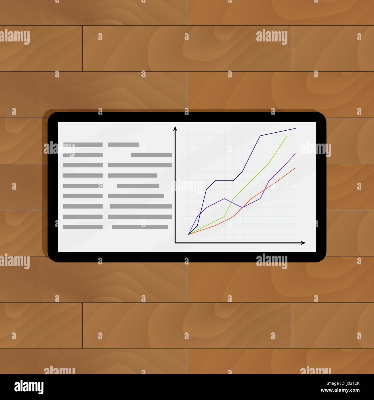 Curve line graphic. Data information document, vector illustration ...