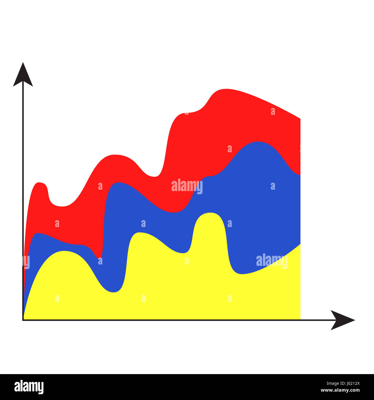 Curve layer graphic. Diagram color report, infograph and chart, vector ...