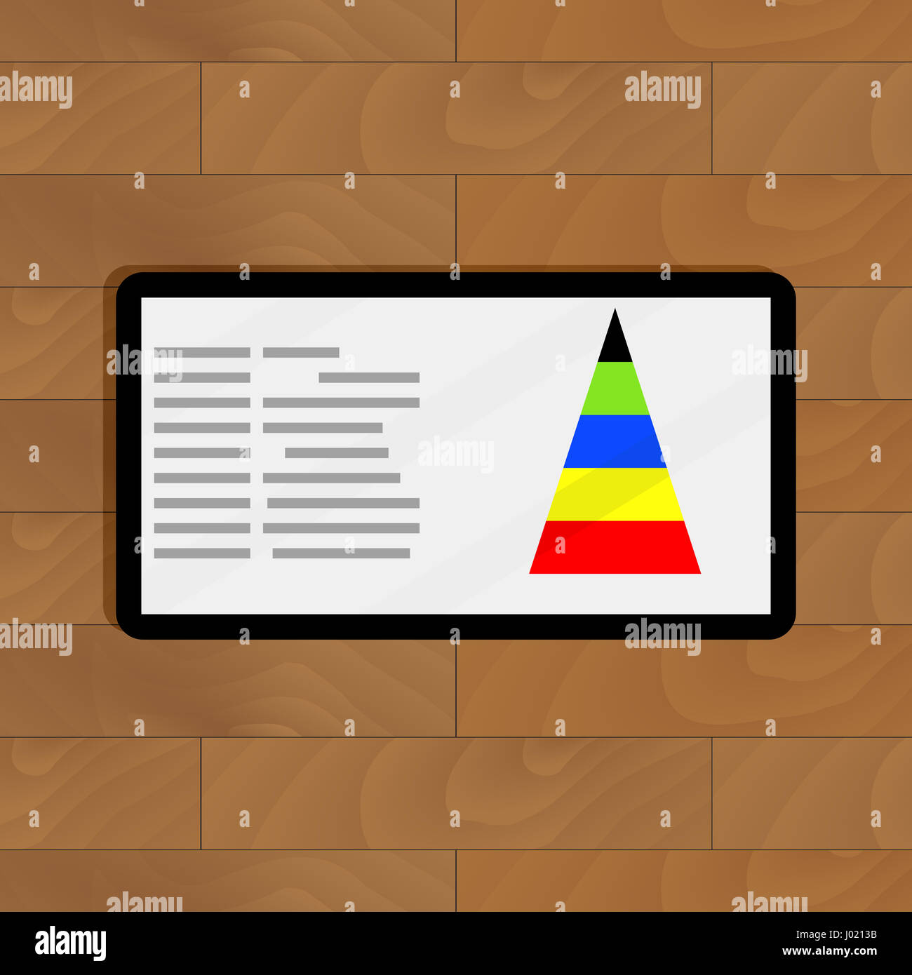 Digital graphic color pyramid. Growth chart analytics, vector ...