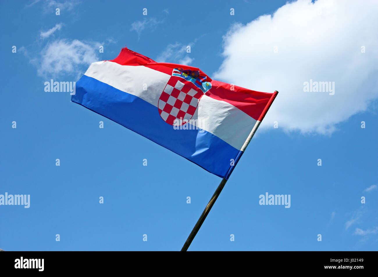 Croatian flag in front of the blue sky Stock Photo - Alamy