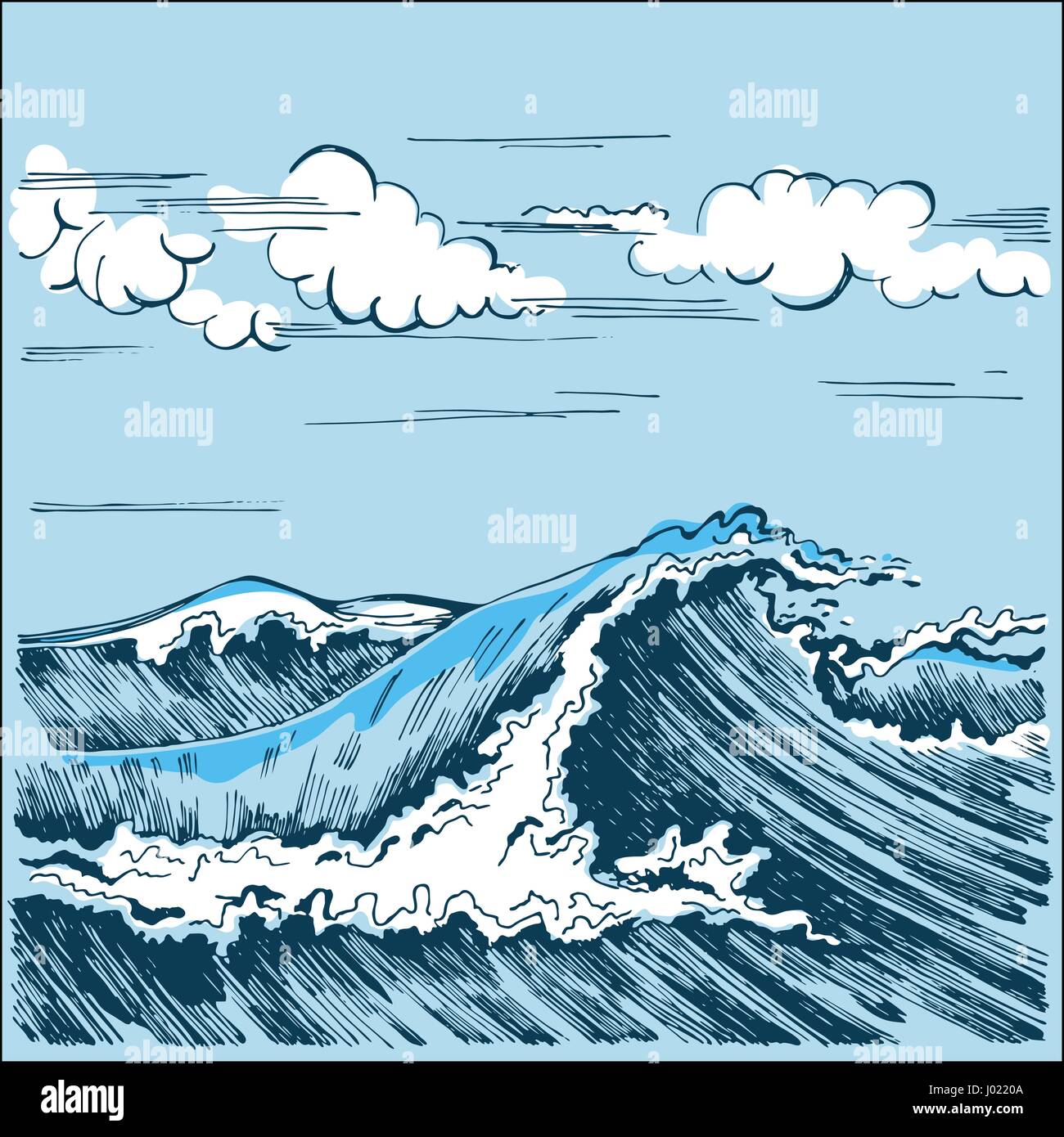 Ocean sea nature landscape Stock Vector Images - Alamy