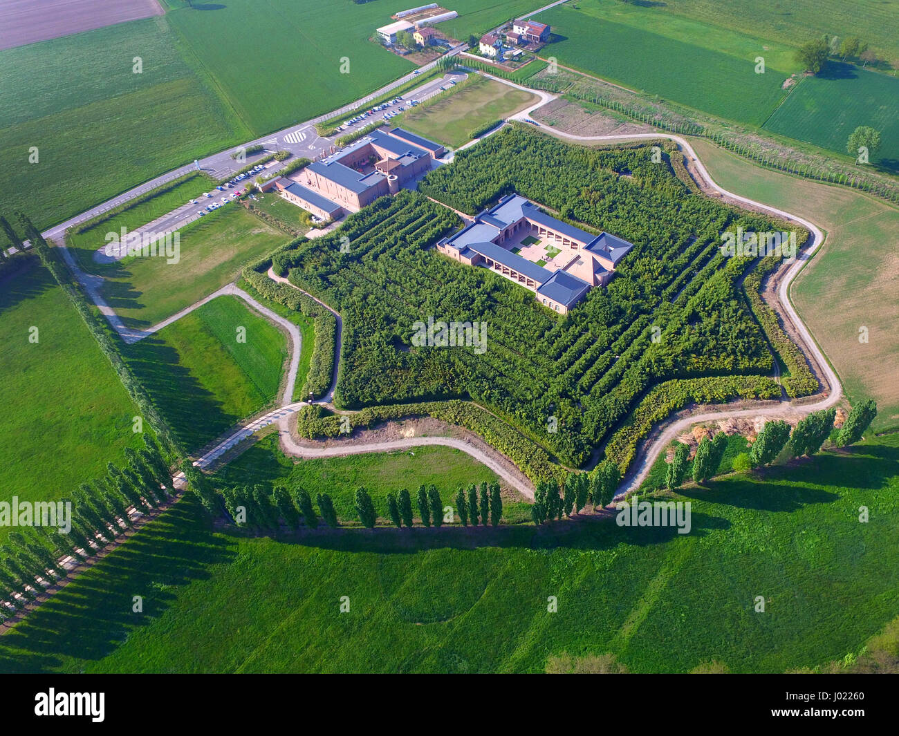 Aerial view on Maze of Masone, Franco Maria Ricci's Masone Labyrinth in ...