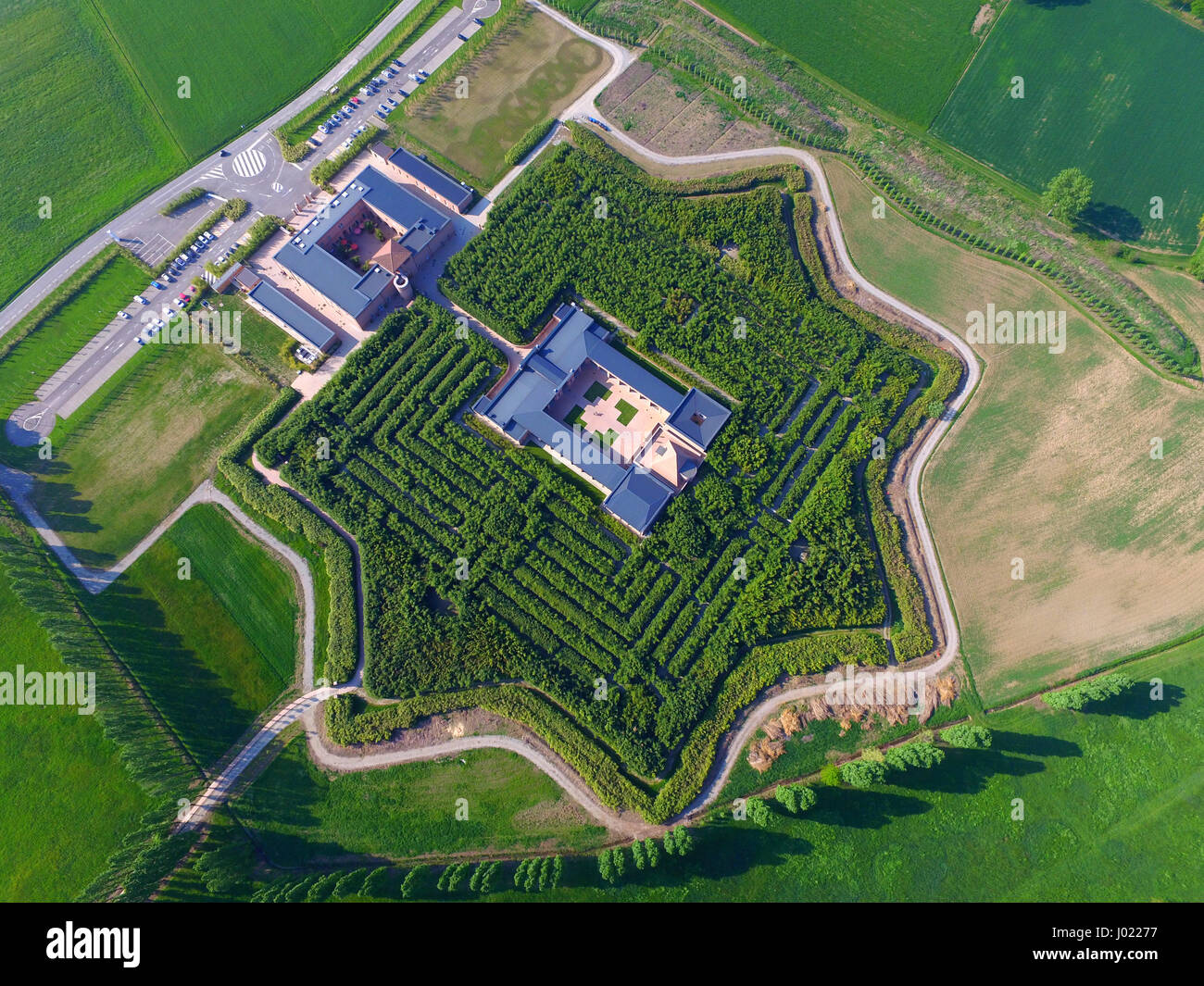 Aerial view on Maze of Masone, Franco Maria Ricci's Masone Labyrinth in ...
