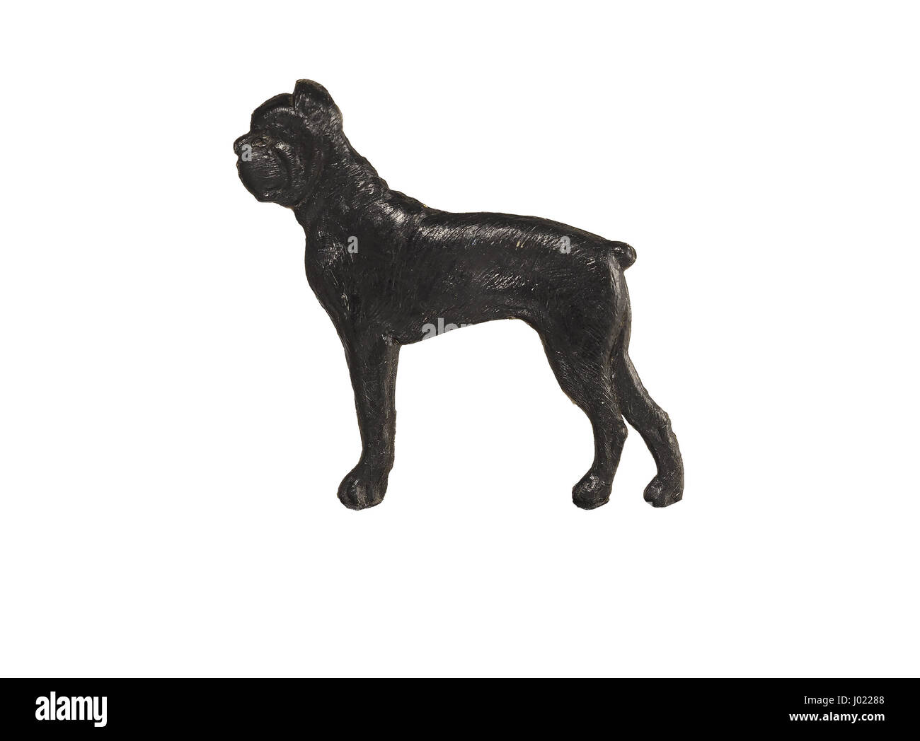 Black dog figure on white background, Boxer Stock Photo - Alamy