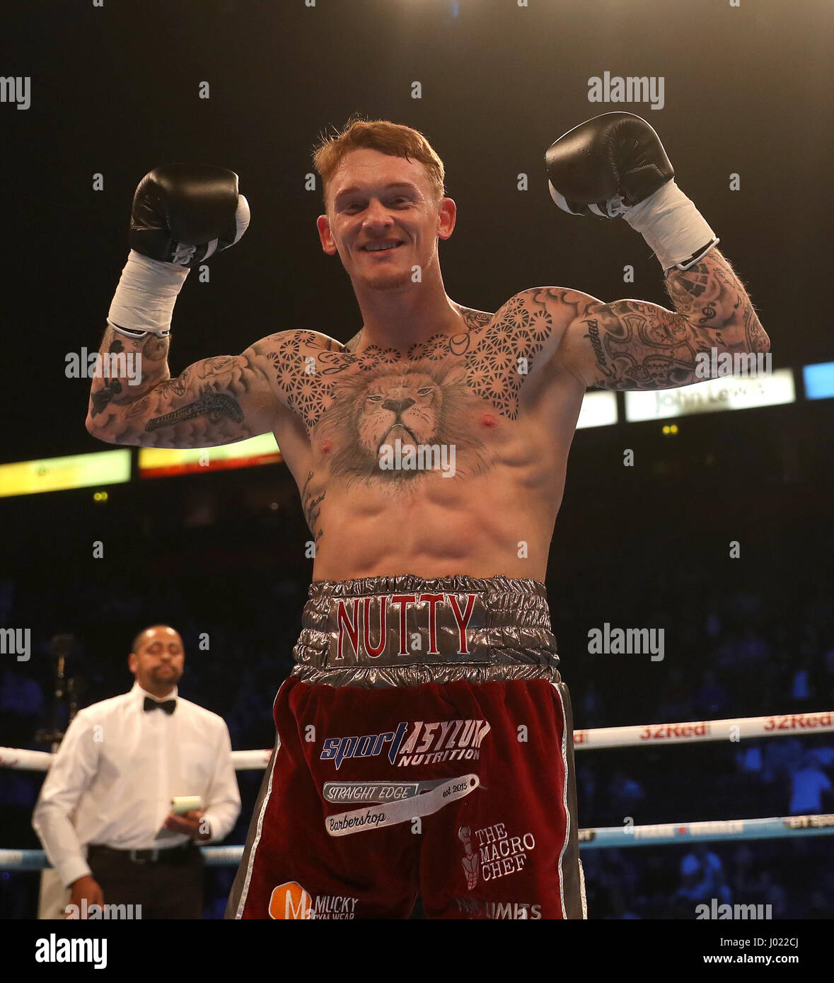 Mason Cartwright celebrates victory over Sam Omidi at Manchester Arena ...