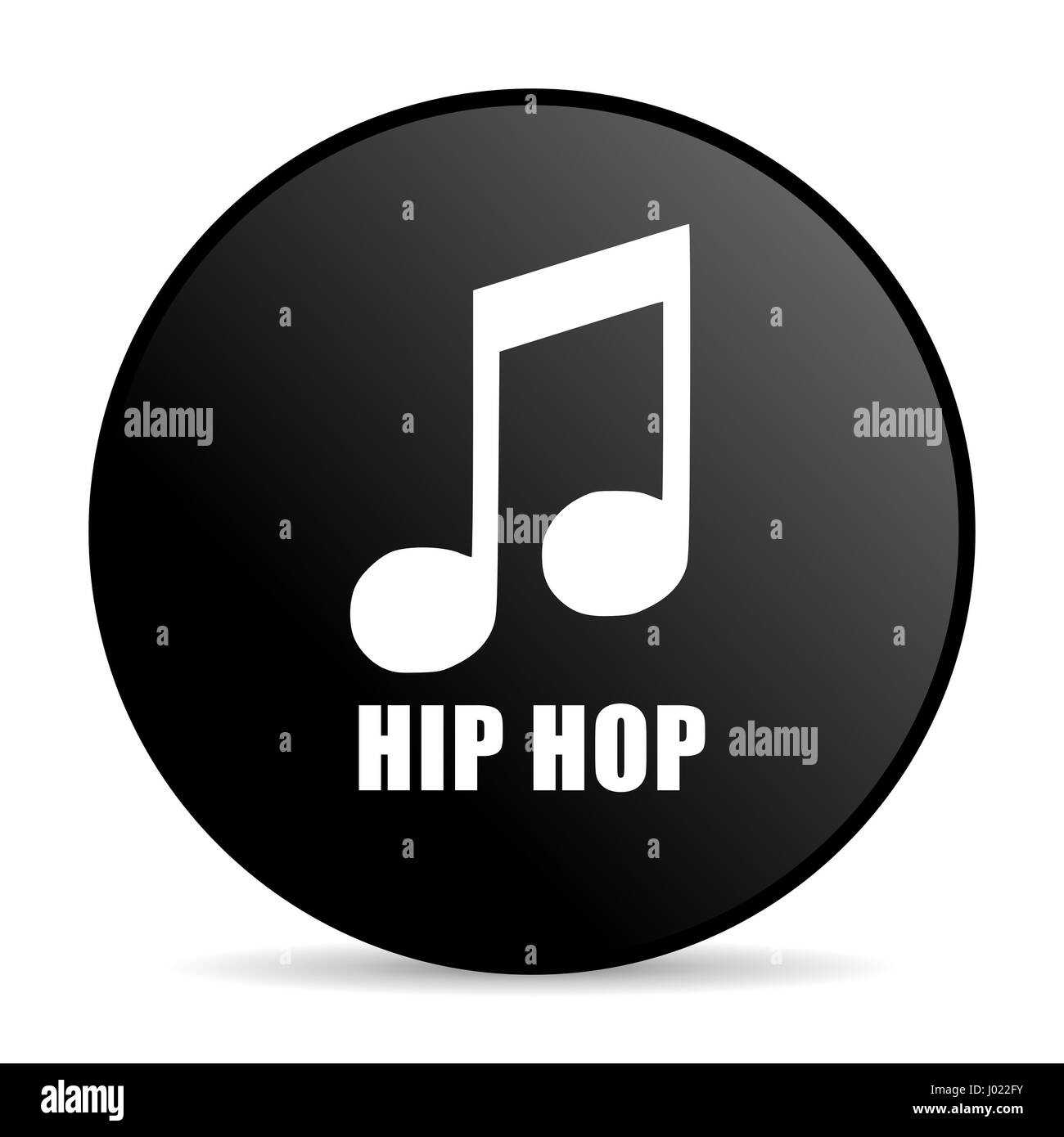 Hip hop black color web design round internet icon on white background ...