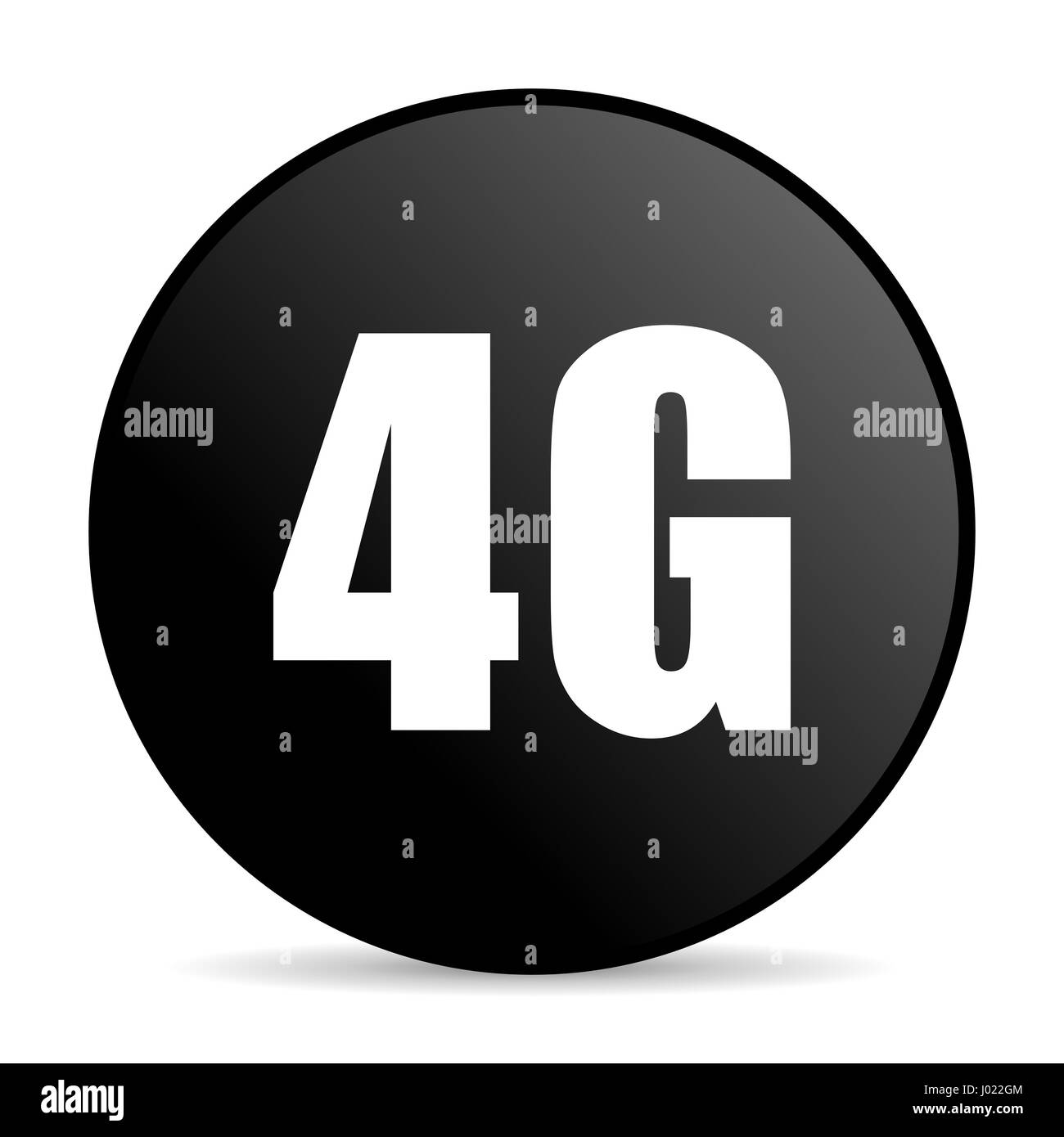 4g black color web design round internet icon on white background Stock ...