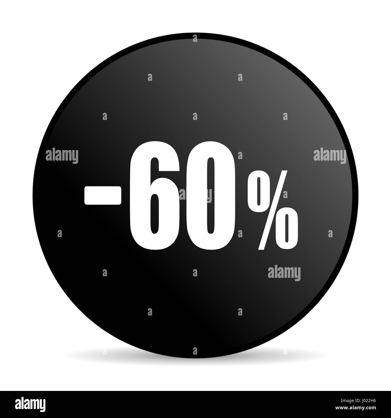 60 percent sale retail black color web design round internet icon on ...
