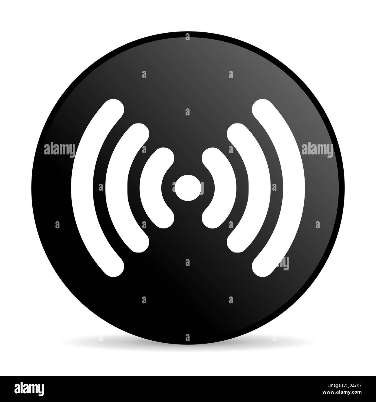 Wifi black color web design round internet icon on white background ...