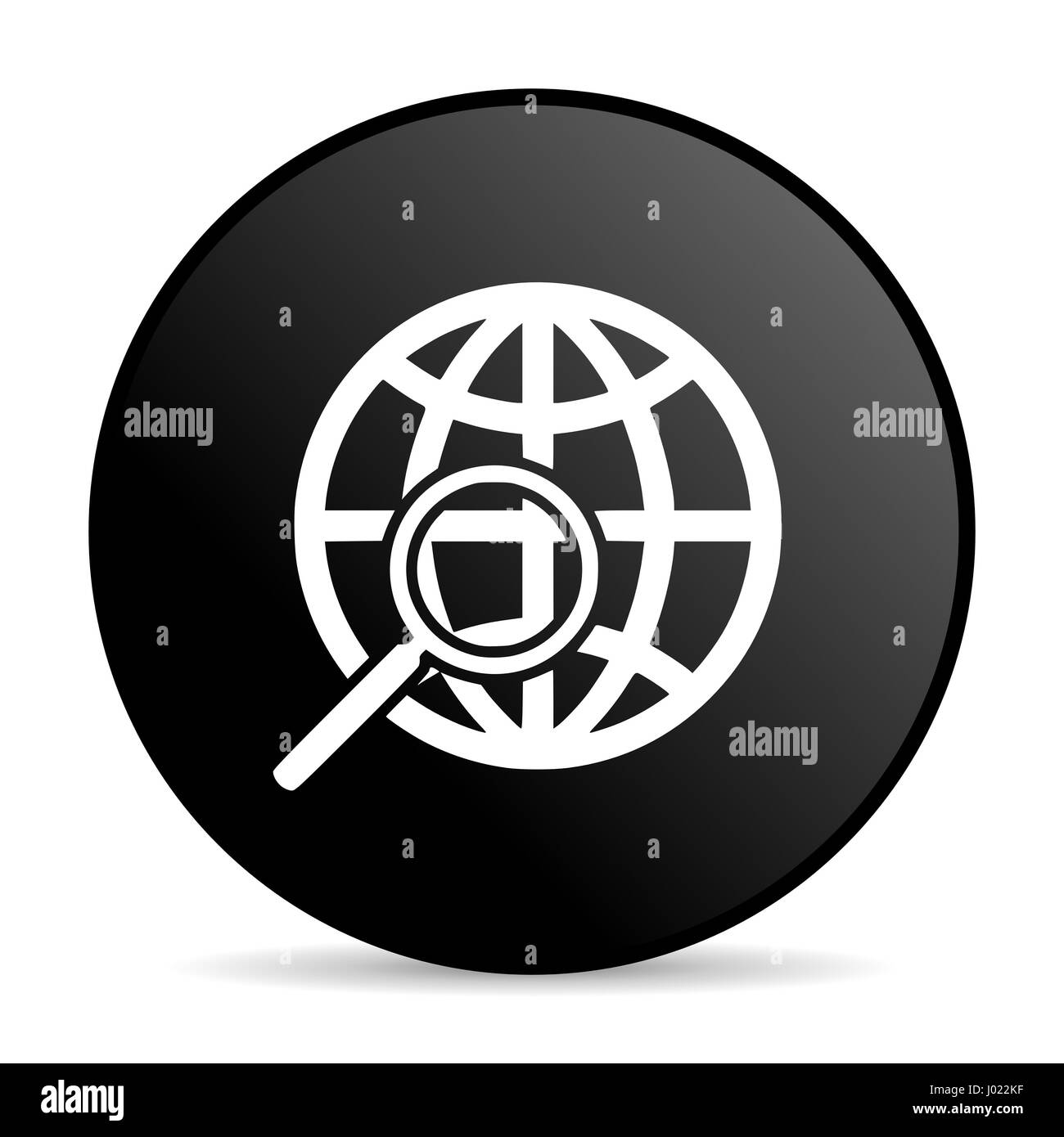 Search black color web design round internet icon on white background ...