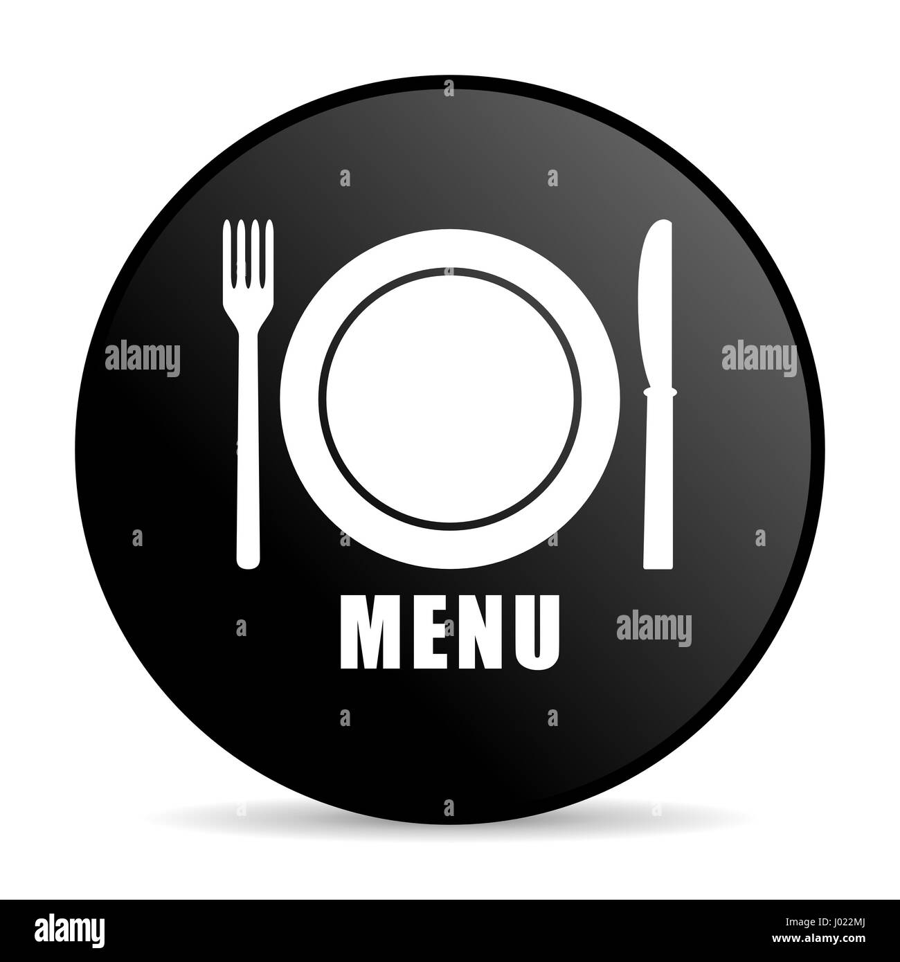 Menu black color web design round internet icon on white background ...