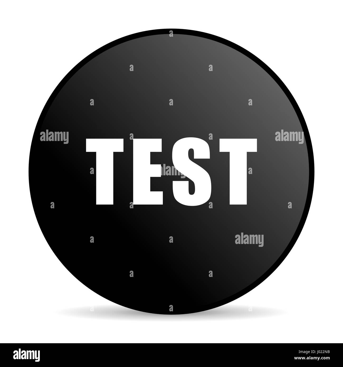 Test black color web design round internet icon on white background ...