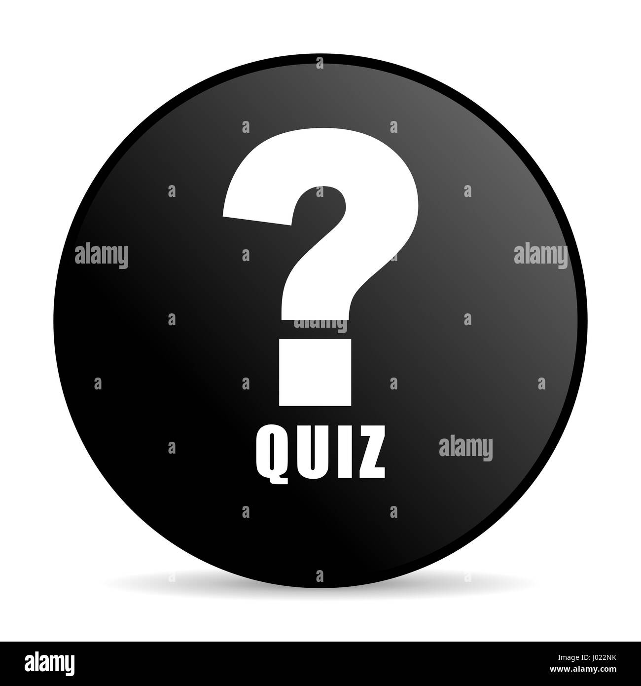 Quiz black color web design round internet icon on white background ...