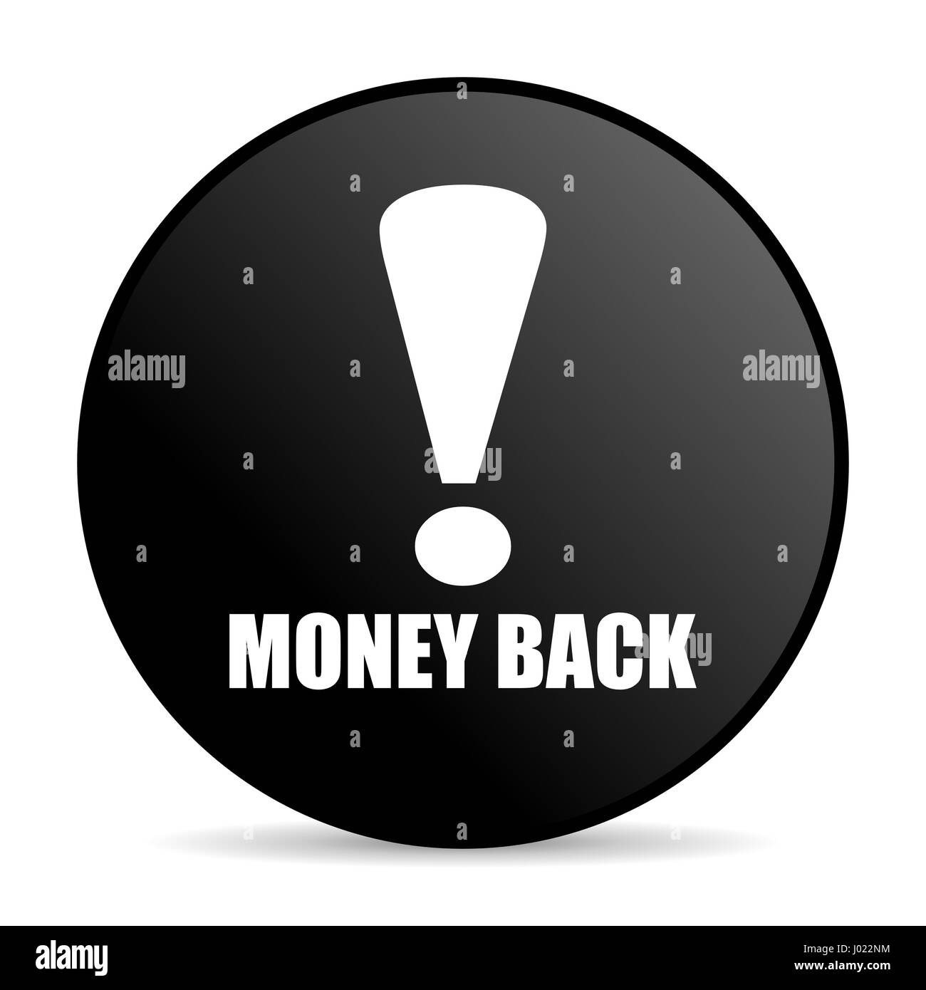 Money back black color web design round internet icon on white ...