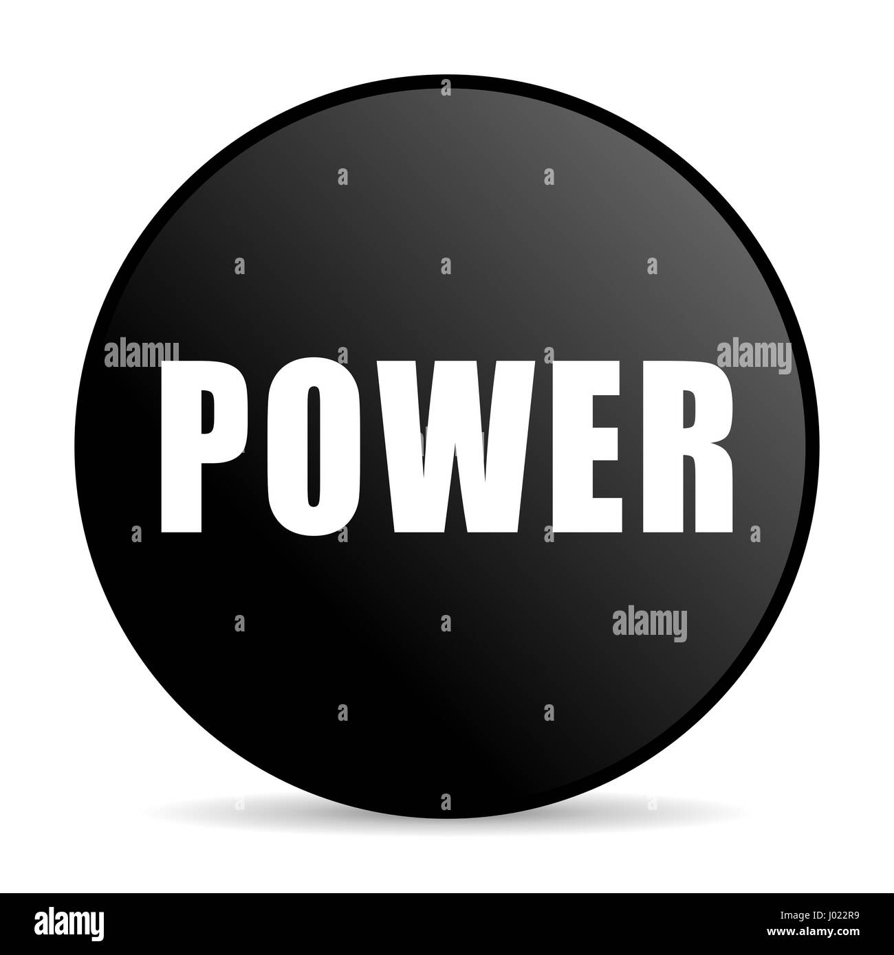 Power black color web design round internet icon on white background ...