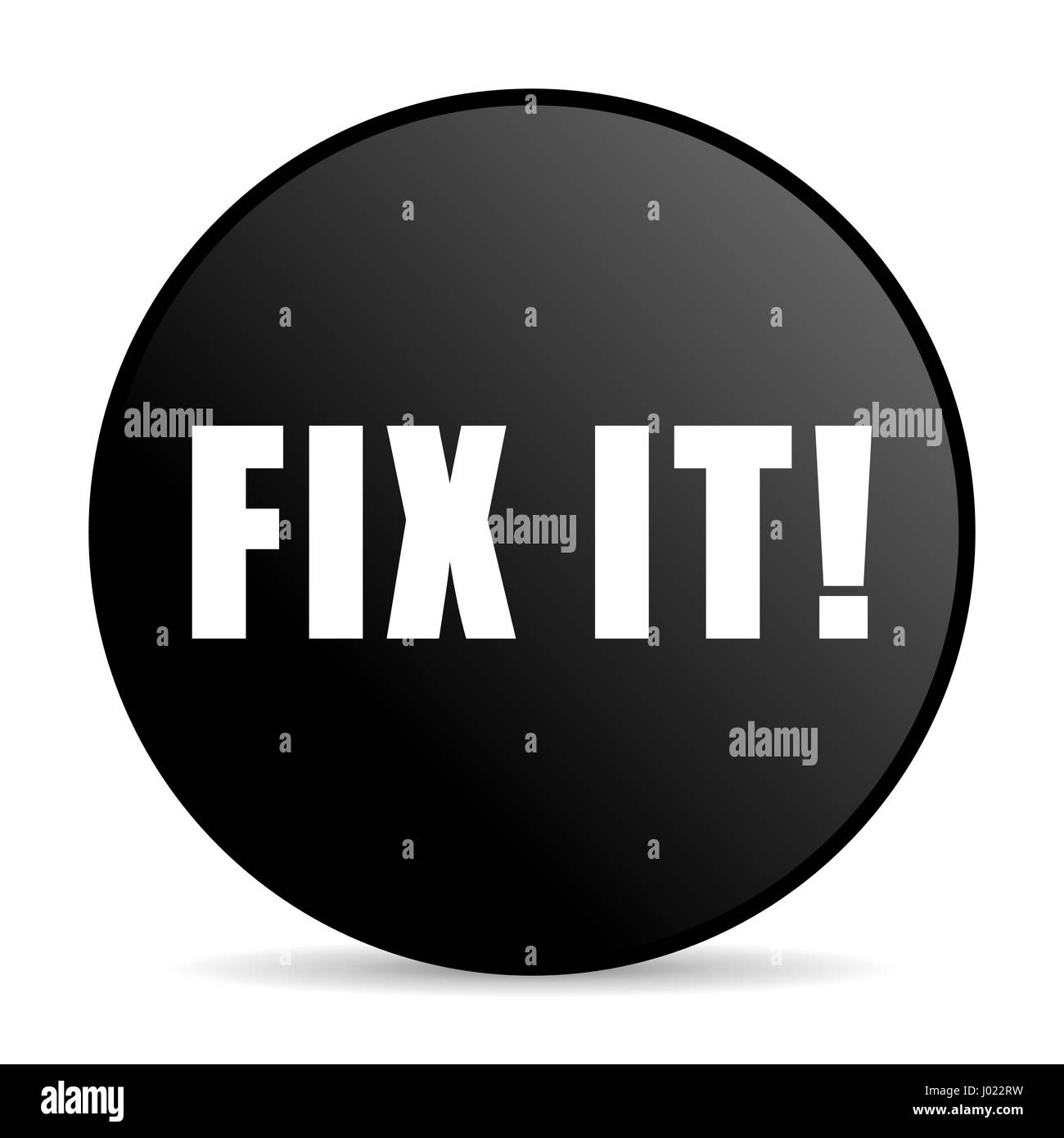 Fix it black color web design round internet icon on white background ...