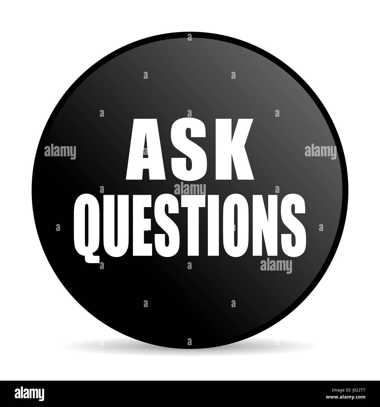 Ask questions black color web design round internet icon on white ...