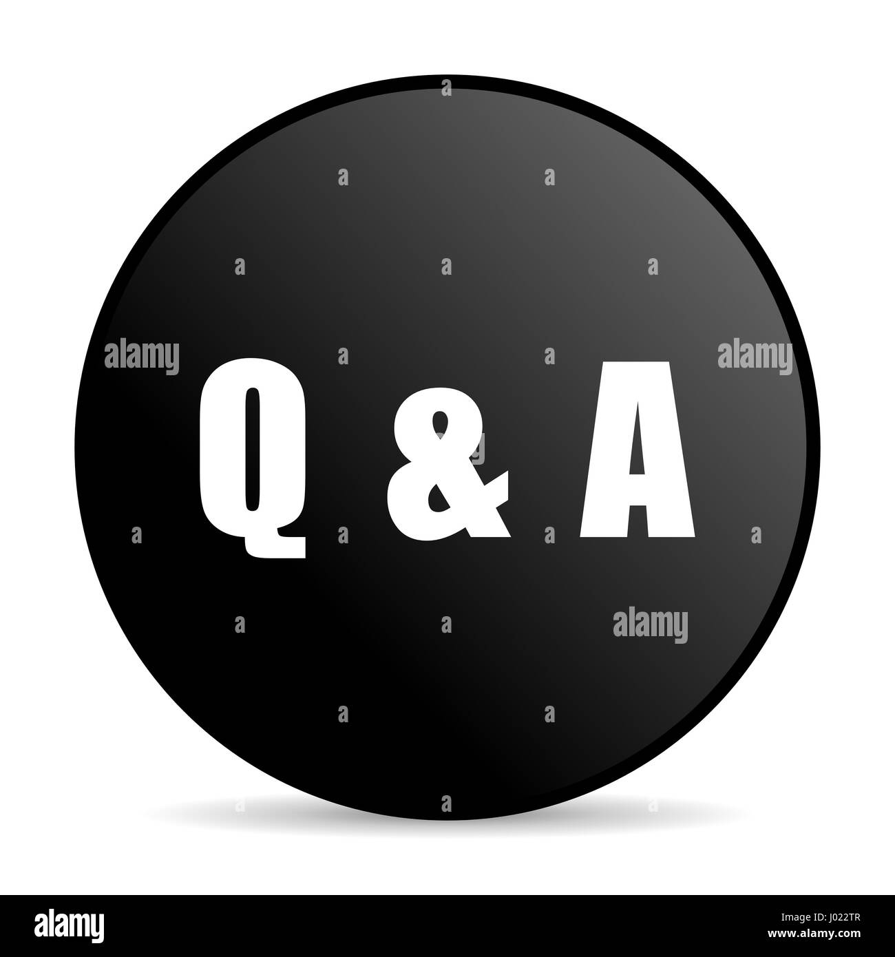 Question answer black color web design round internet icon on white ...
