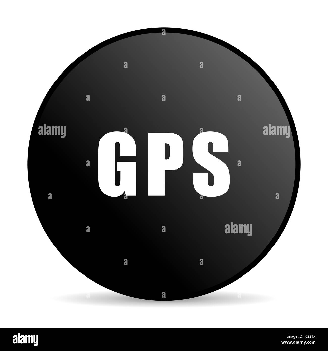 Gps black color web design round internet icon on white background ...