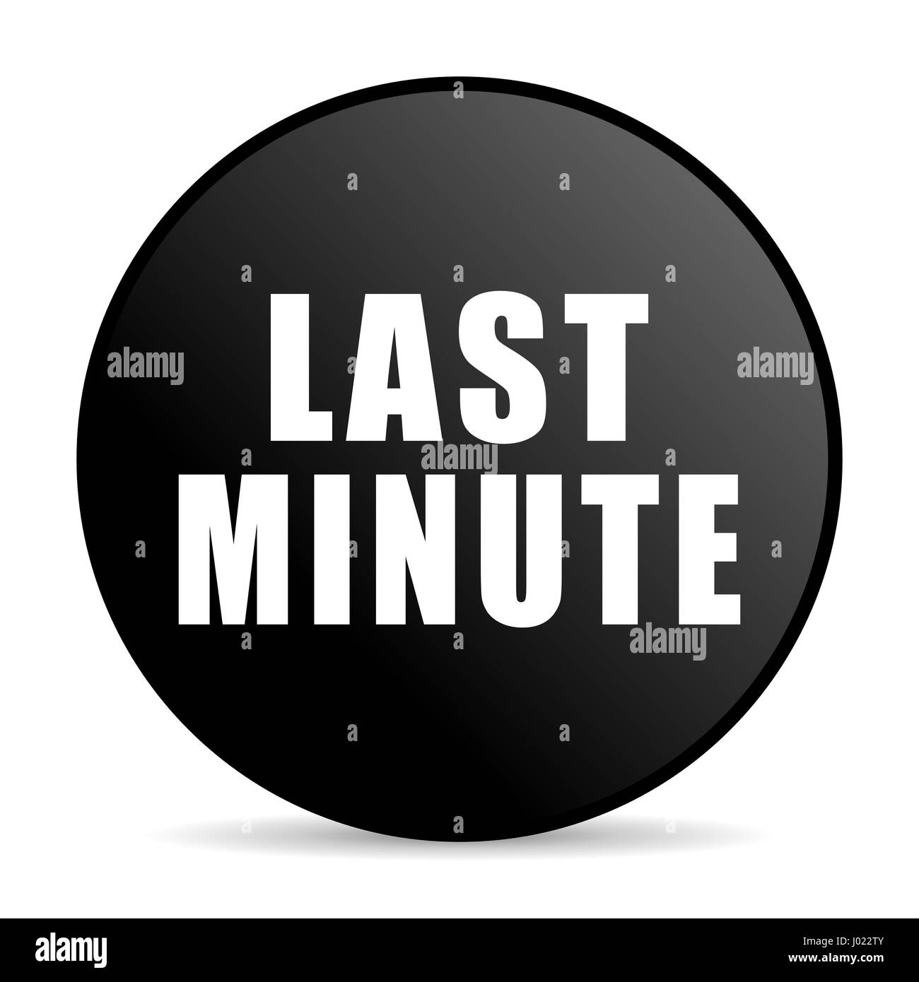 Last minute black color web design round internet icon on white ...