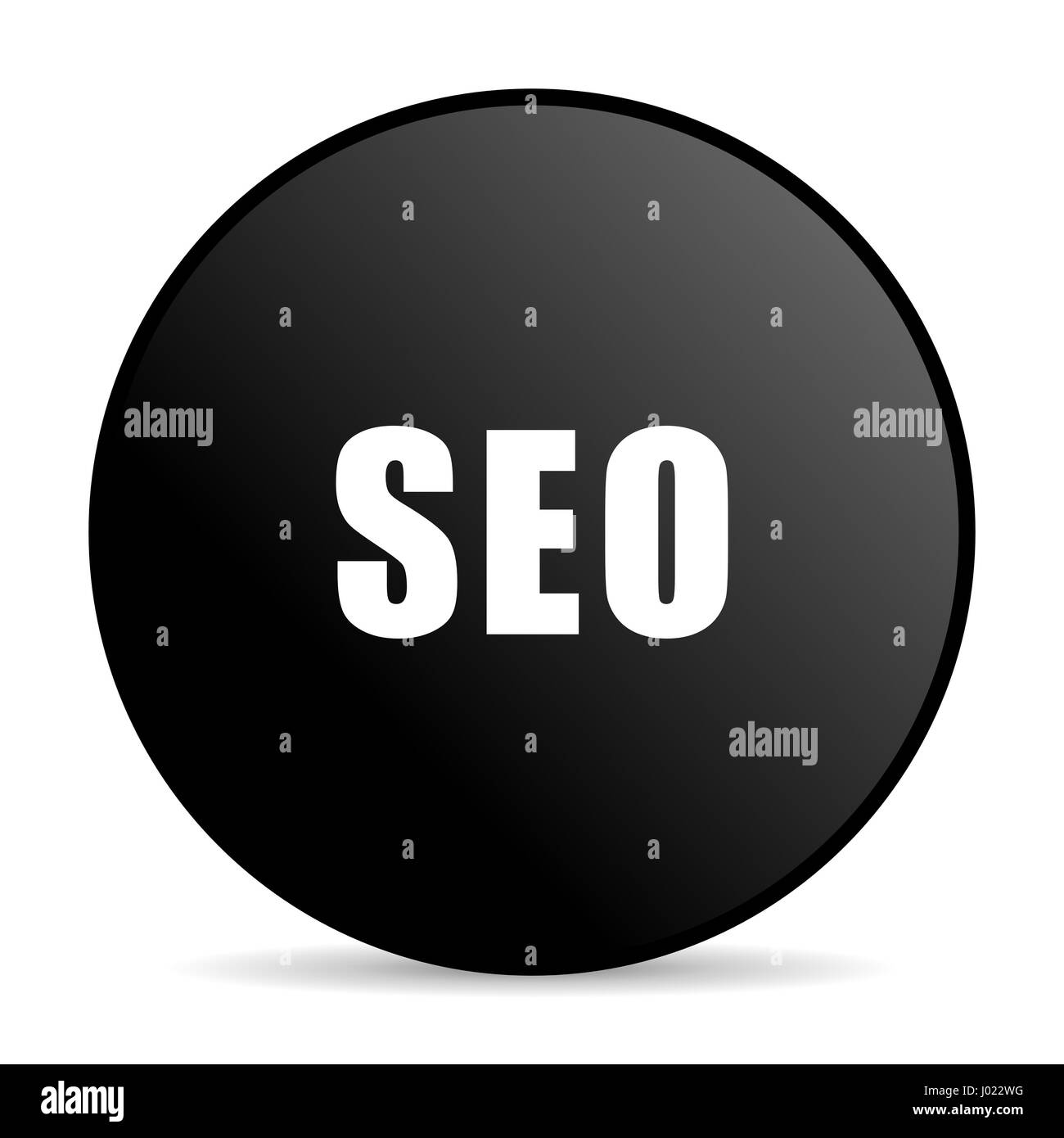 Seo black color web design round internet icon on white background ...