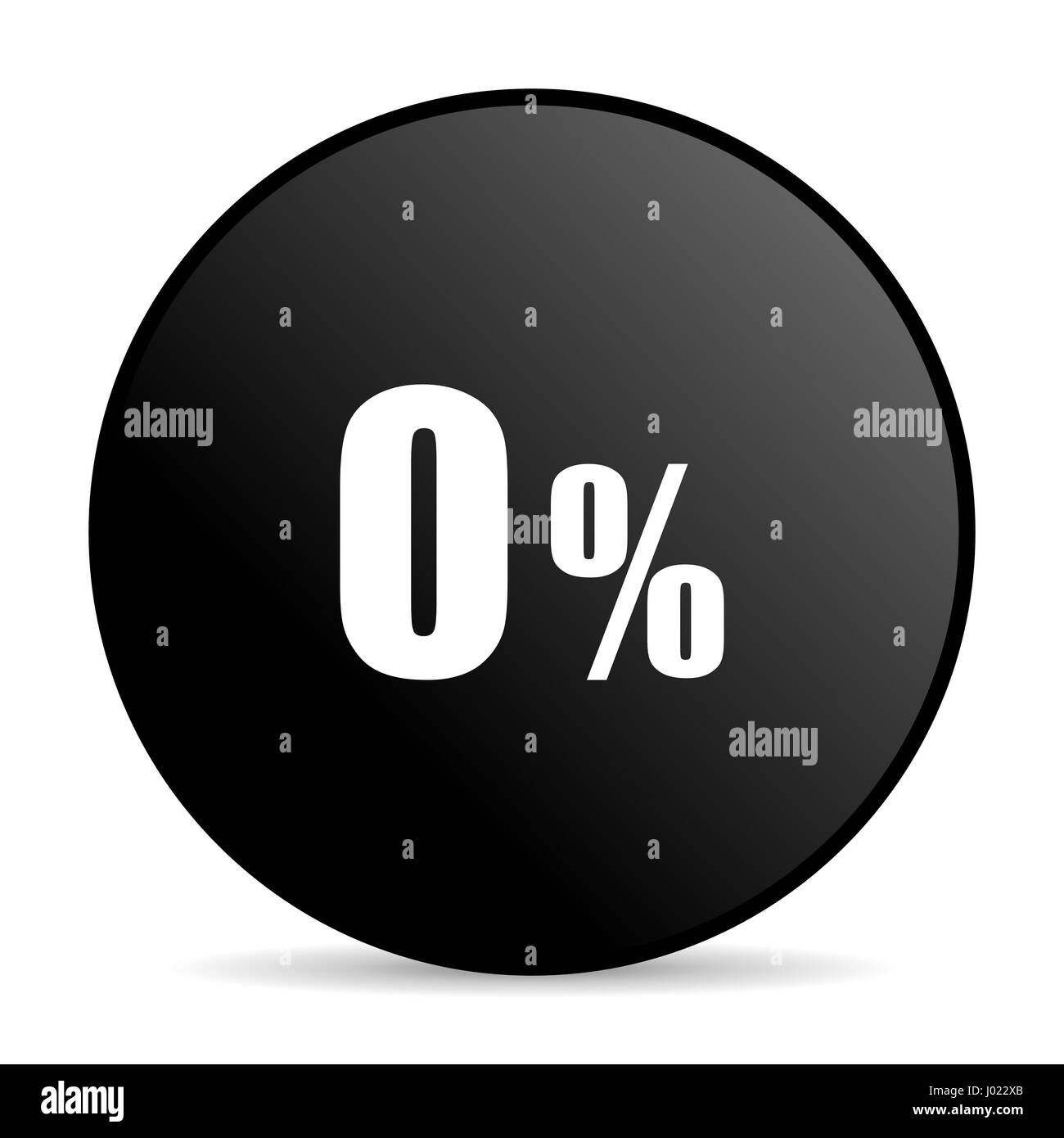 0 percent black color web design round internet icon on white ...