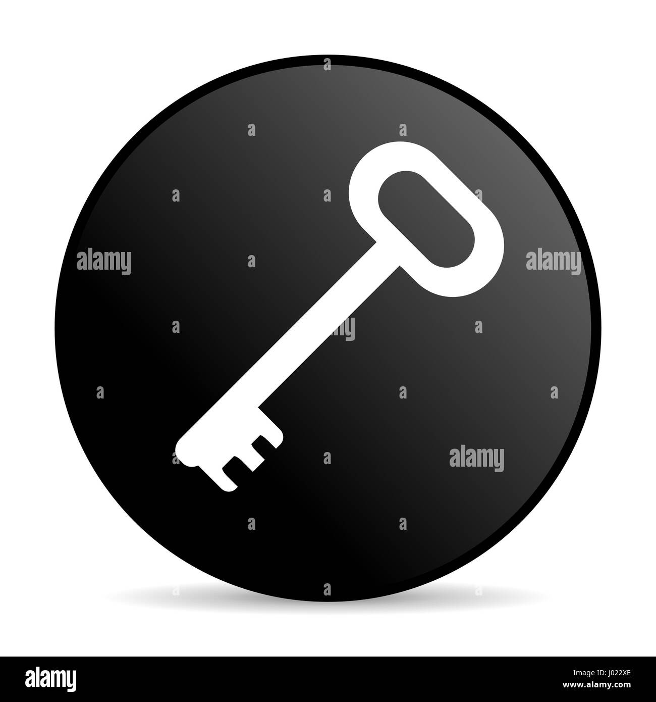 Key black color web design round internet icon on white background ...