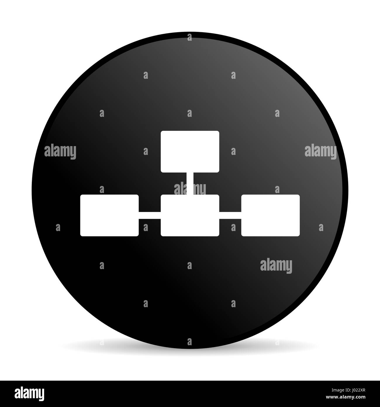 Database black color web design round internet icon on white background ...