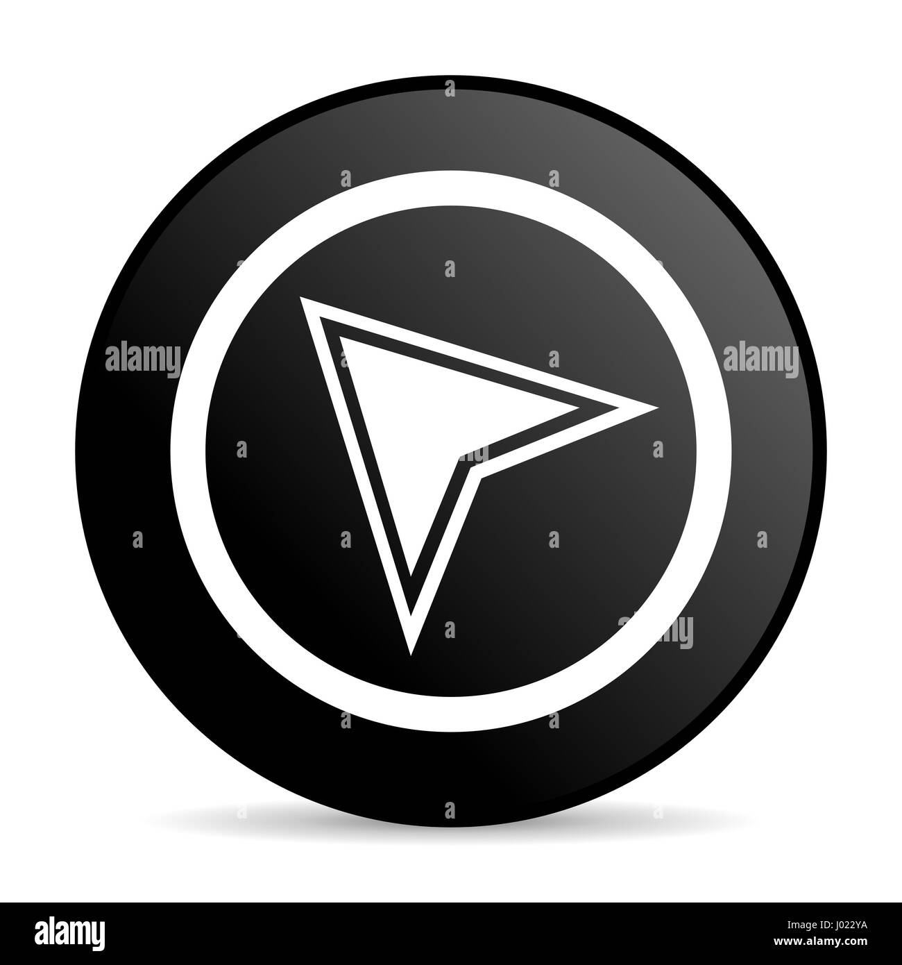 Navigation black color web design round internet icon on white ...