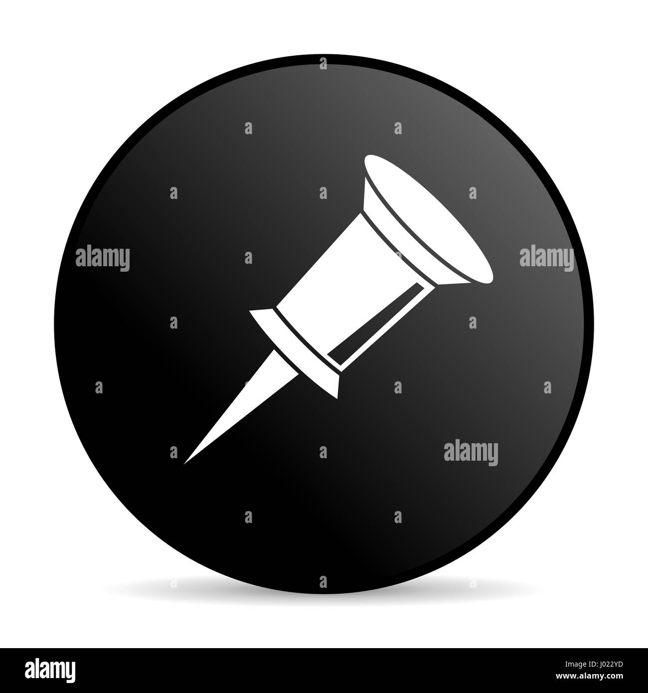 Pin black color web design round internet icon on white background ...