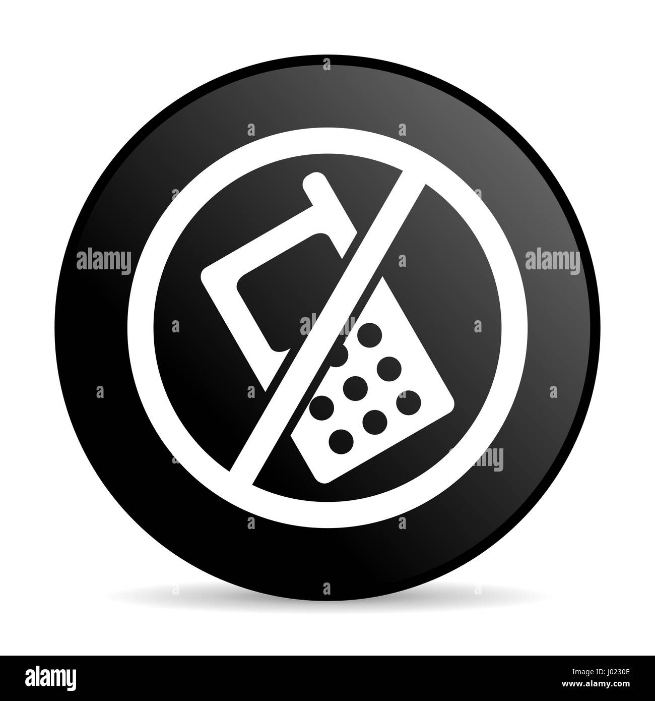 No Cell Phone Sign Black And White