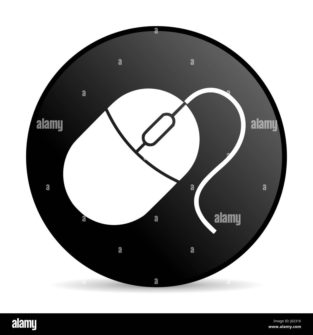 Mouse black color web design round internet icon on white background ...