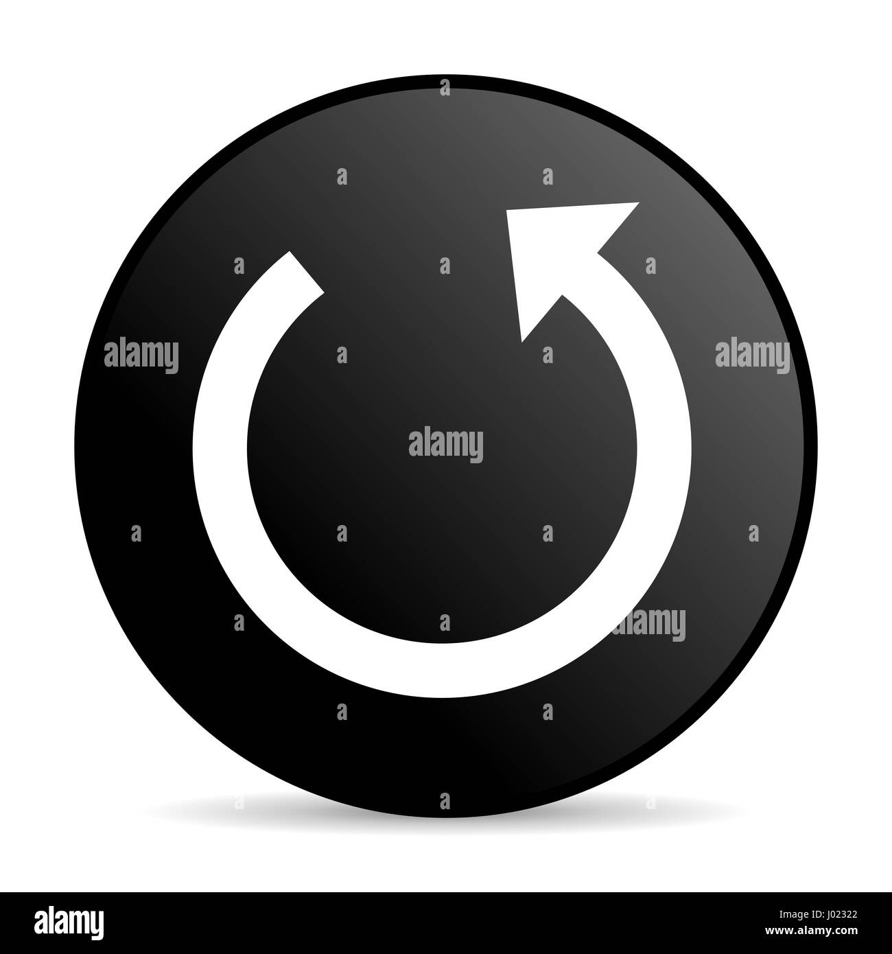 Rotate black color web design round internet icon on white background ...