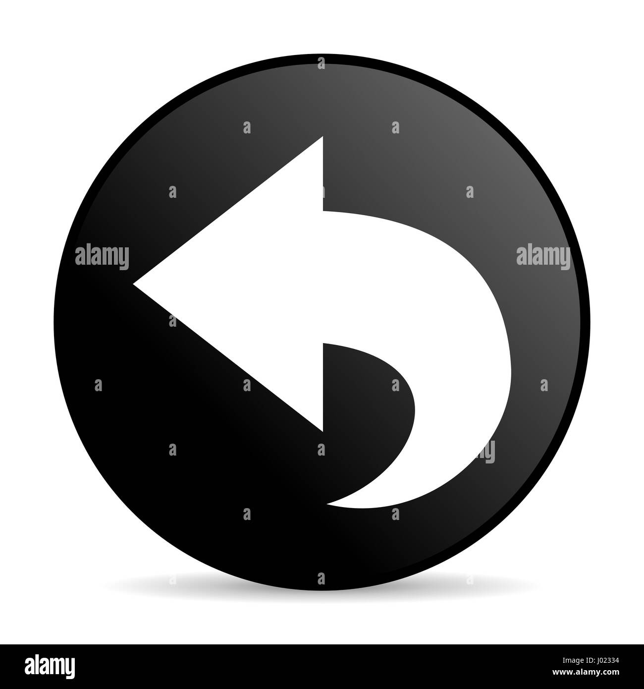 Back black color web design round internet icon on white background ...