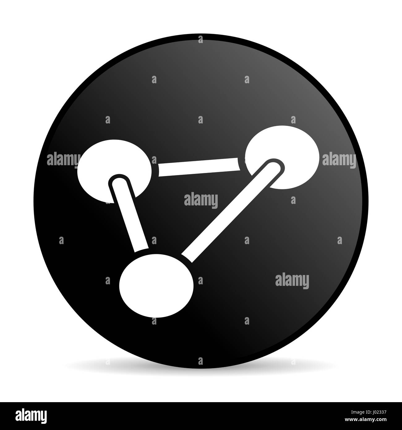 Chemistry black color web design round internet icon on white ...