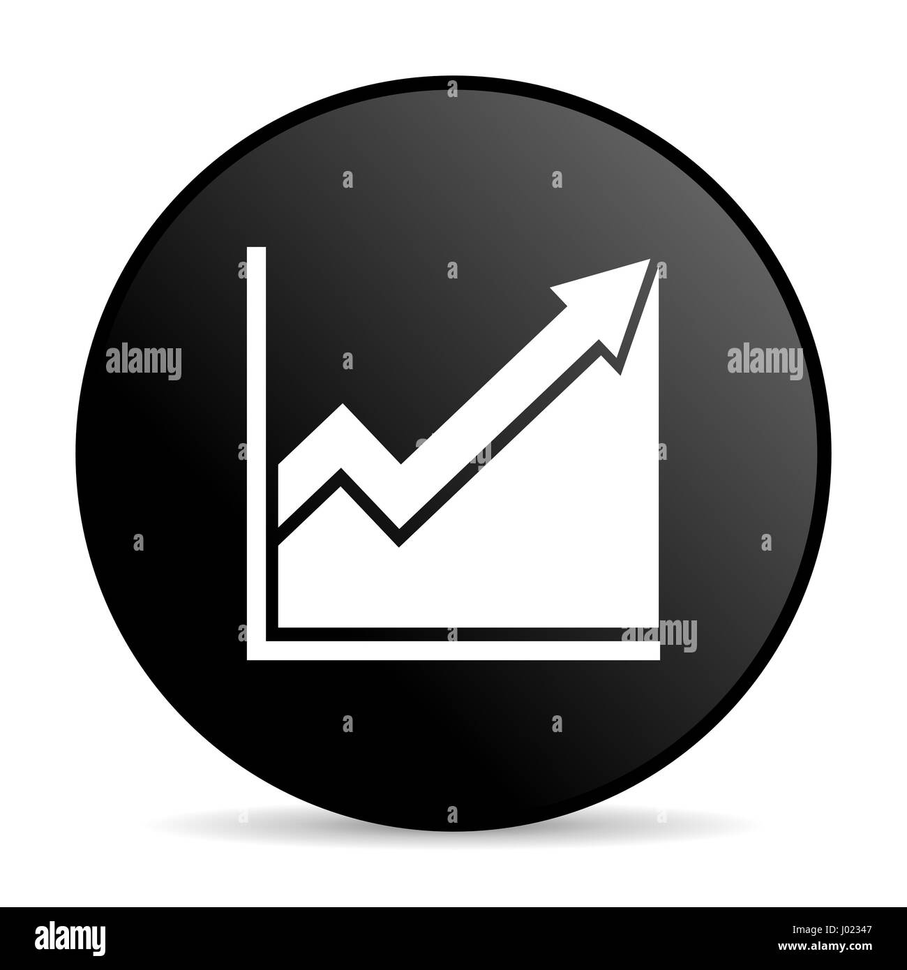 Histogram black color web design round internet icon on white ...
