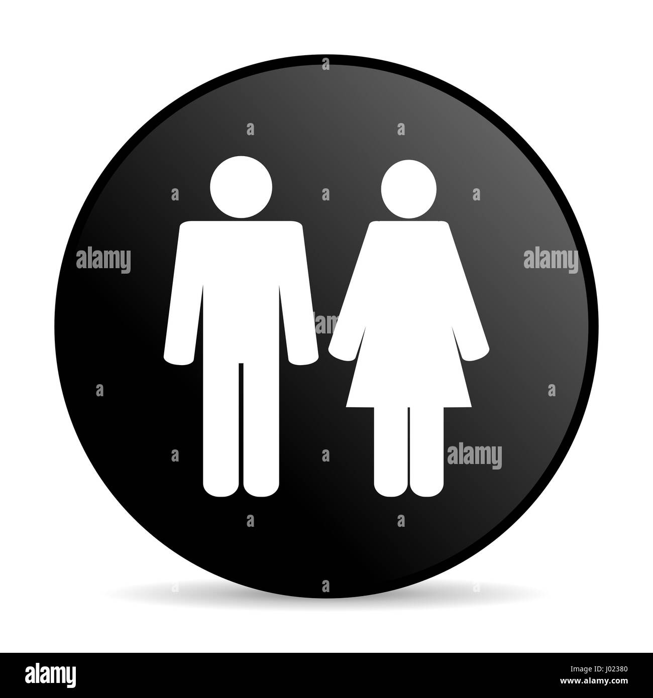 Couple black color web design round internet icon on white background ...