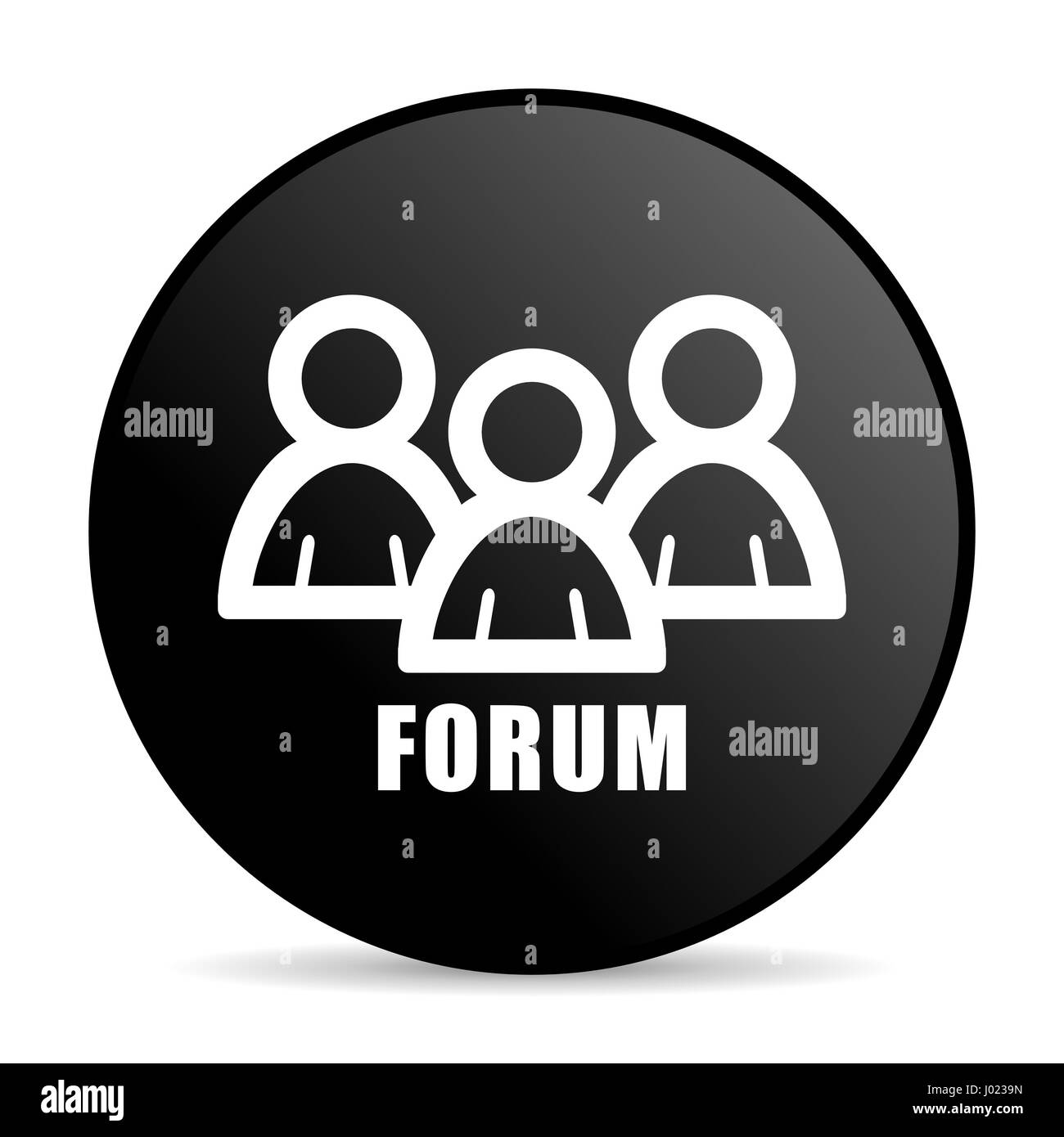 Forum black color web design round internet icon on white background ...