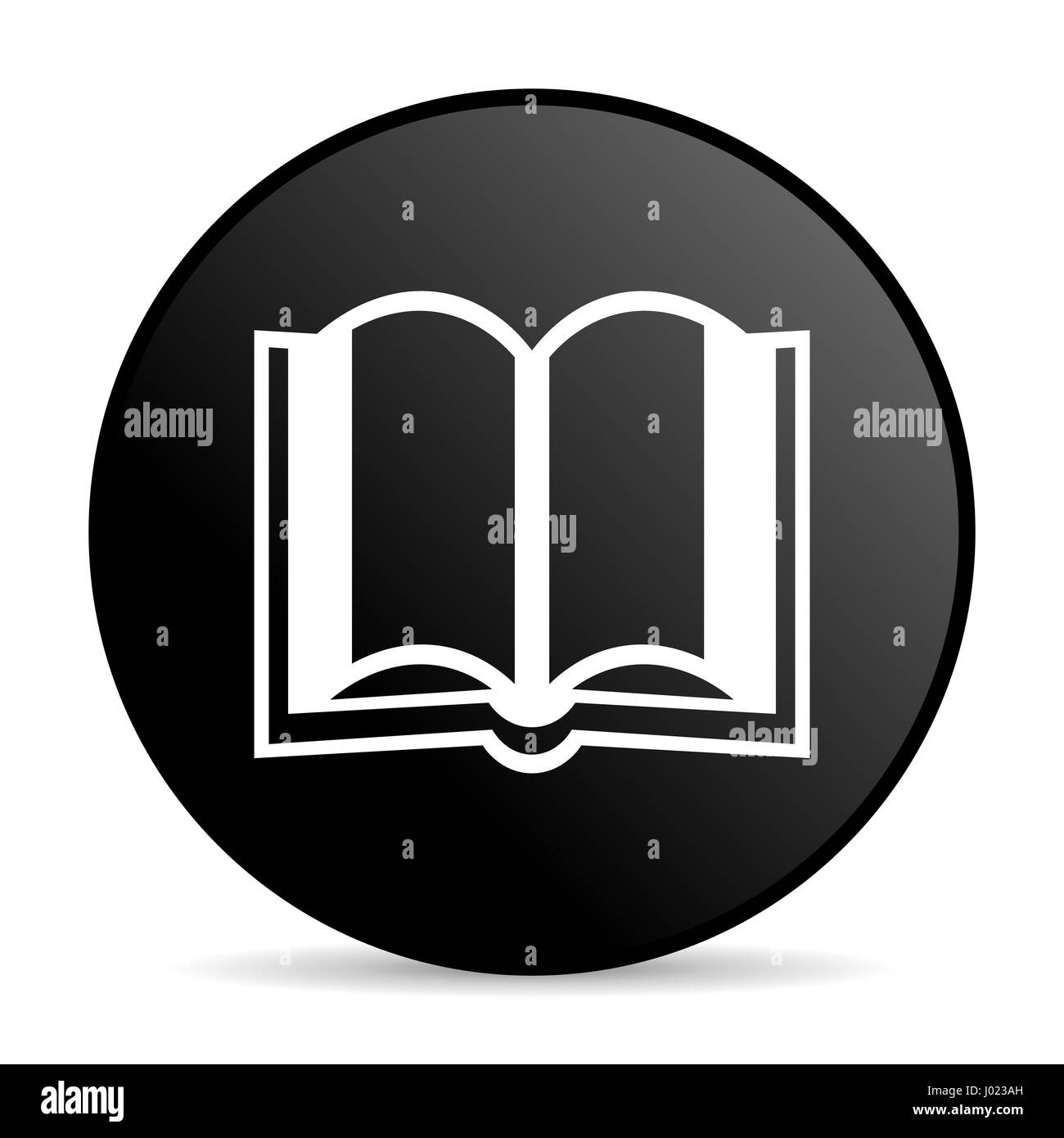 Book black color web design round internet icon on white background ...