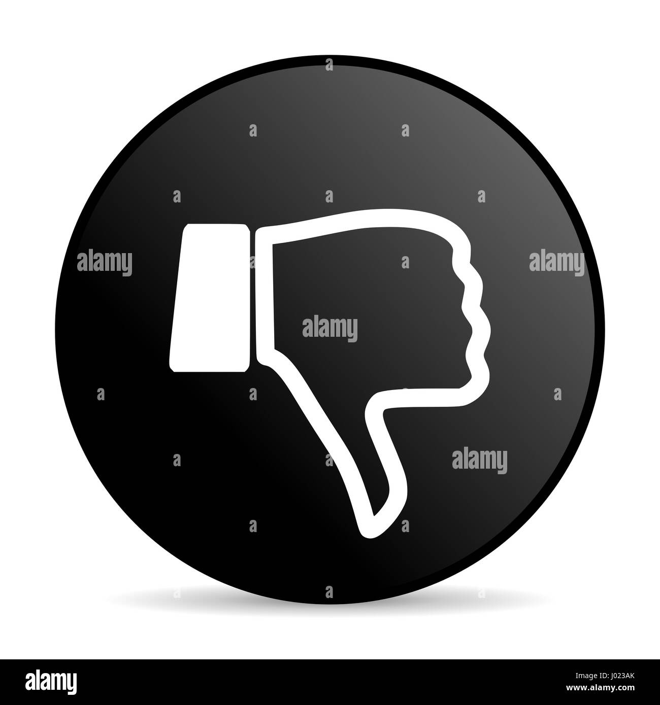 Dislike black color web design round internet icon on white background ...