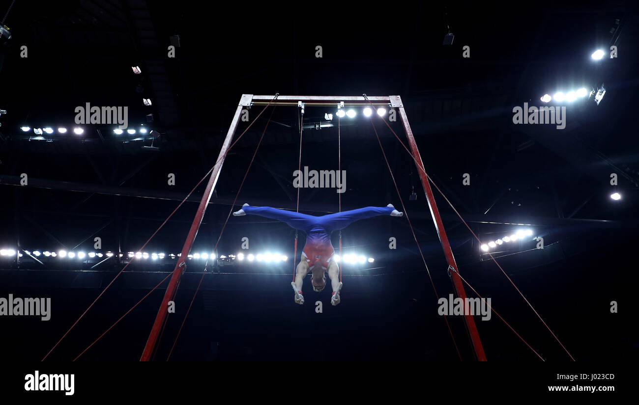 Great BritainÕs Brinn Bevan on the Rings during the World Cup of ...