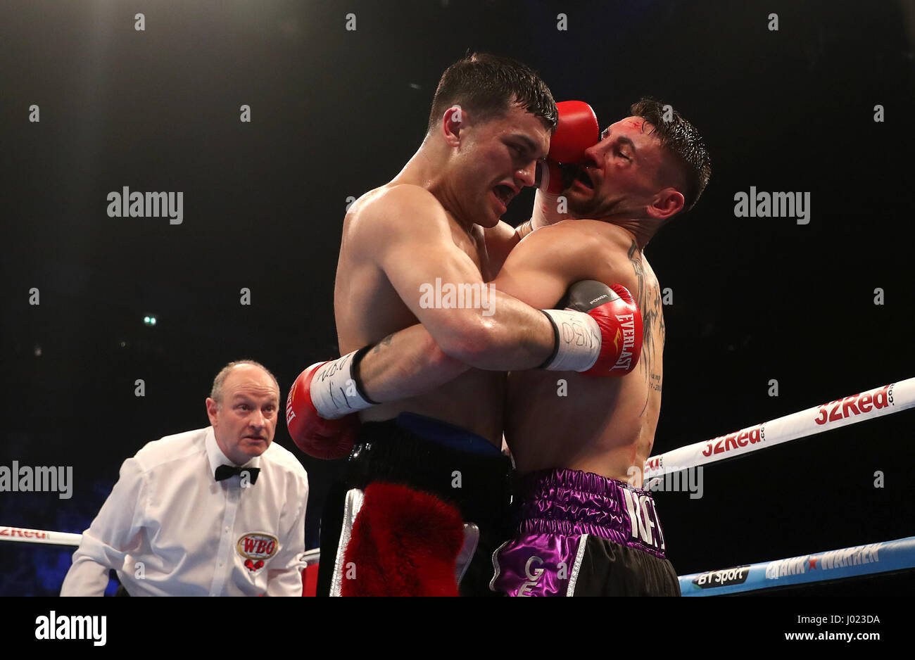 Jack Catterall (left) takes on Martin Gethin in the Super-Lightweight ...