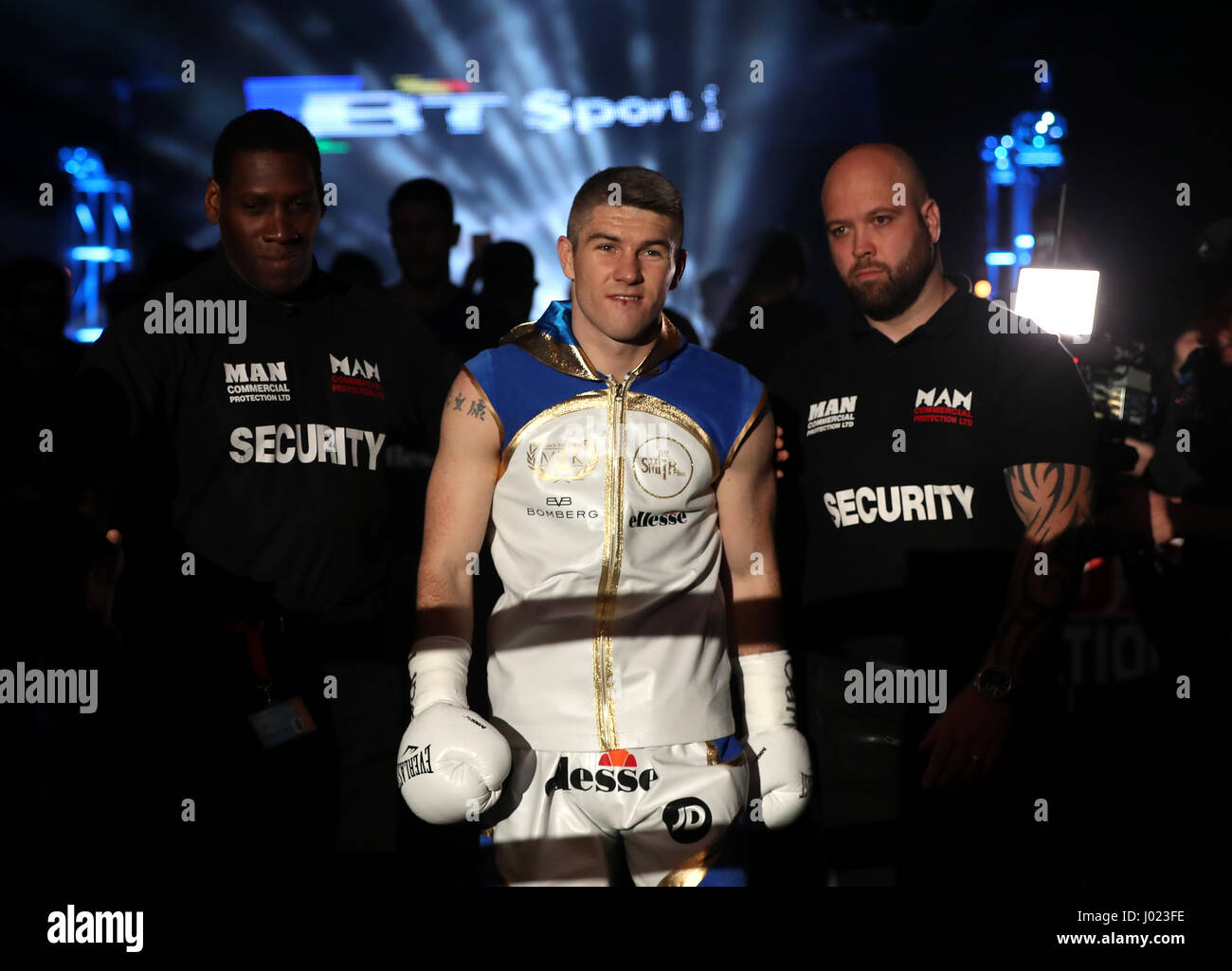 Liam Smith walks out before his fight against Liam Williams in the ...