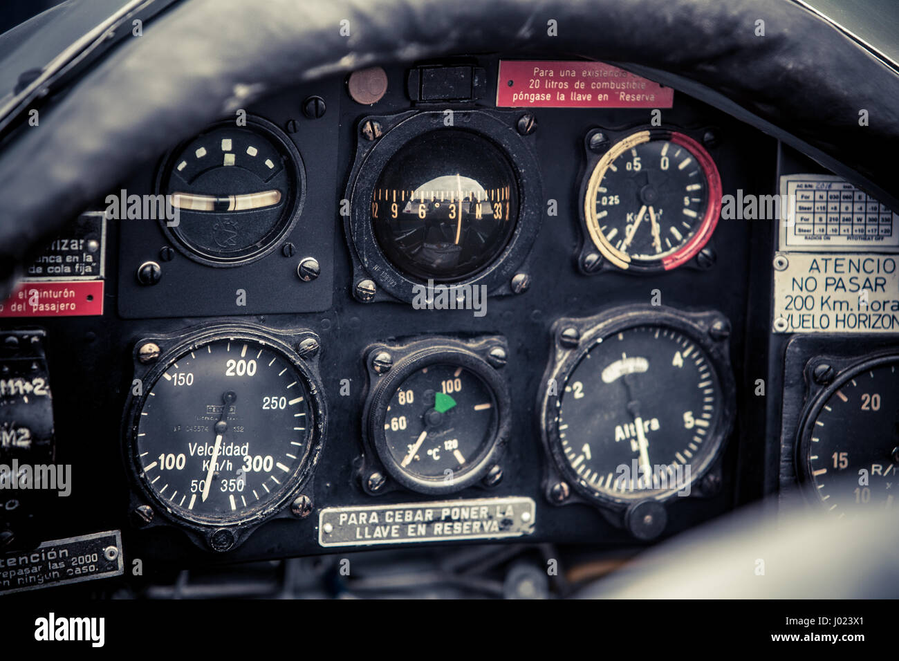 cockpit detail. Cockpit of a small aircraft Stock Photo - Alamy