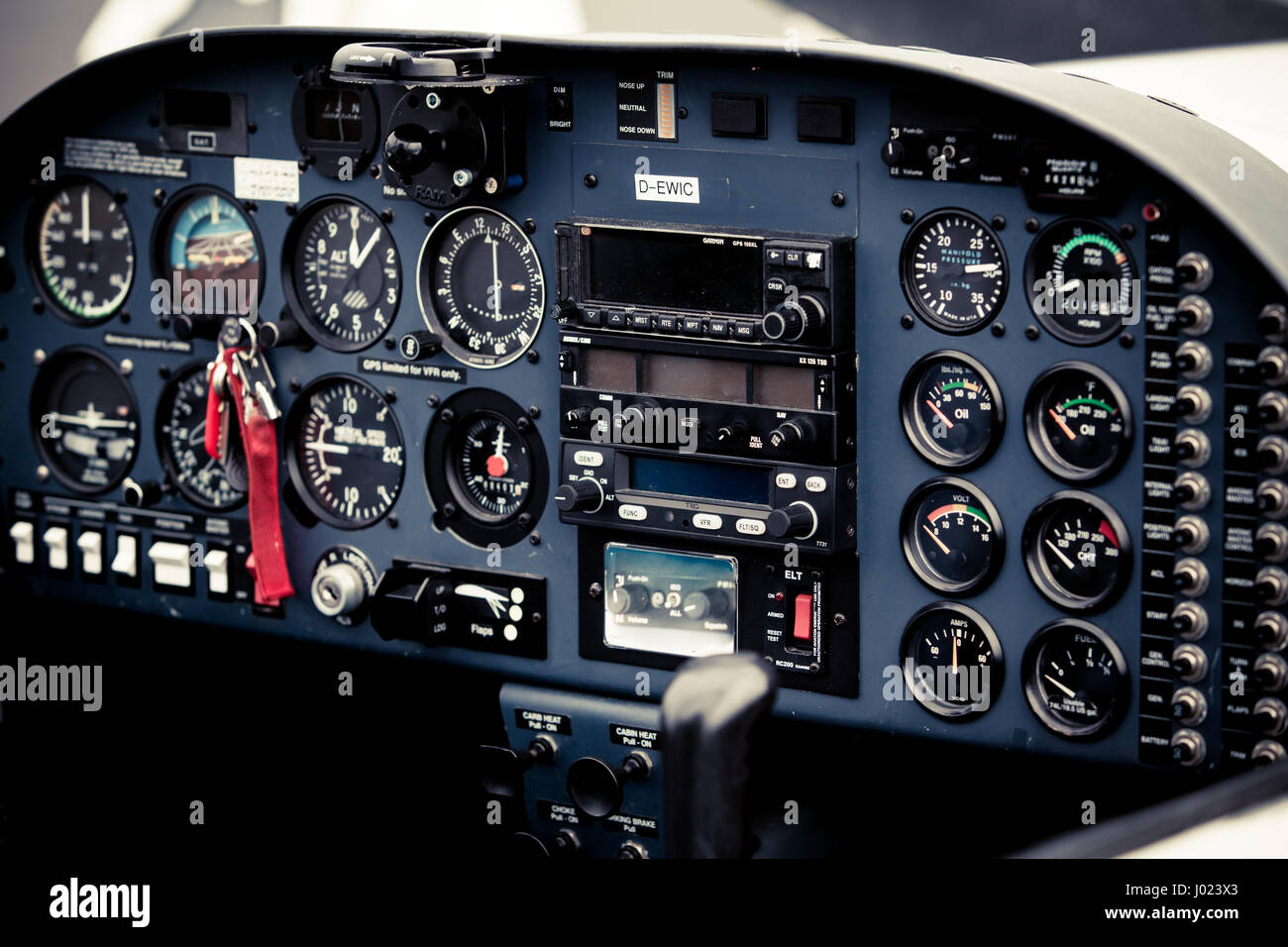 cockpit detail. Cockpit of a small aircraft Stock Photo - Alamy