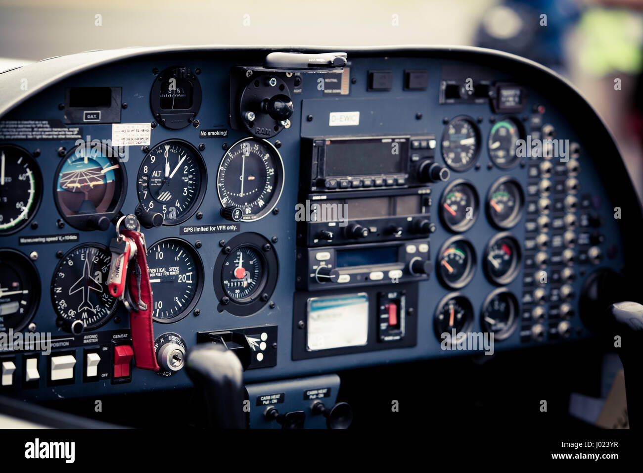 cockpit detail. Cockpit of a small aircraft Stock Photo - Alamy