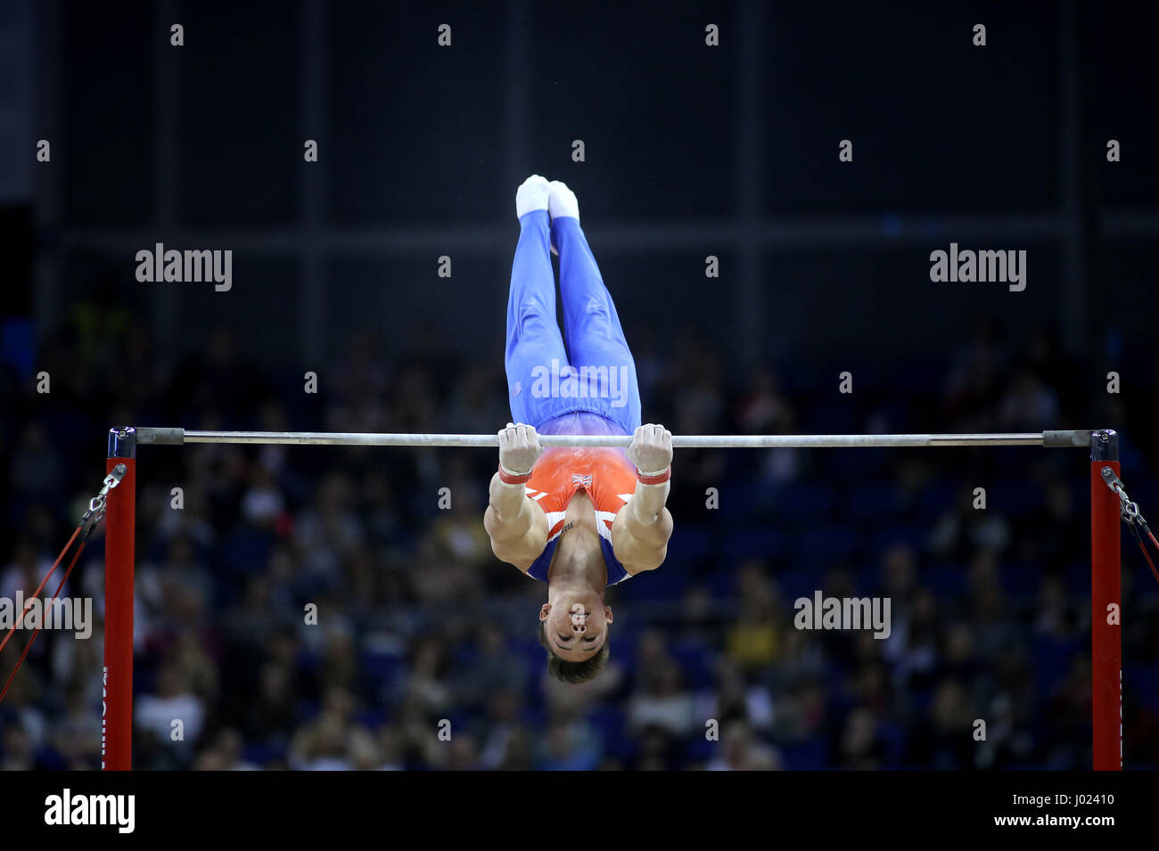 Great Britain's Brinn Bevan competes in the Horizontal Bar during the ...