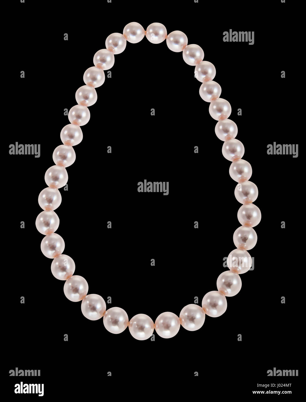 Pink pearl neck lace beads on display Stock Photo - Alamy